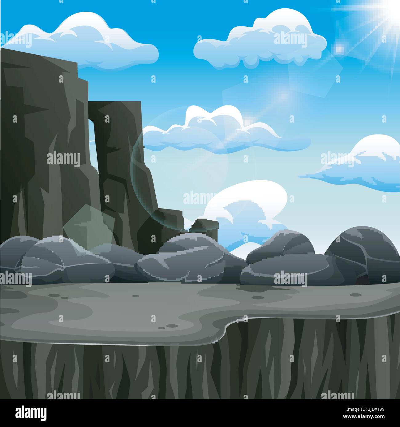 View cliffs in sea Stock Vector Images - Alamy