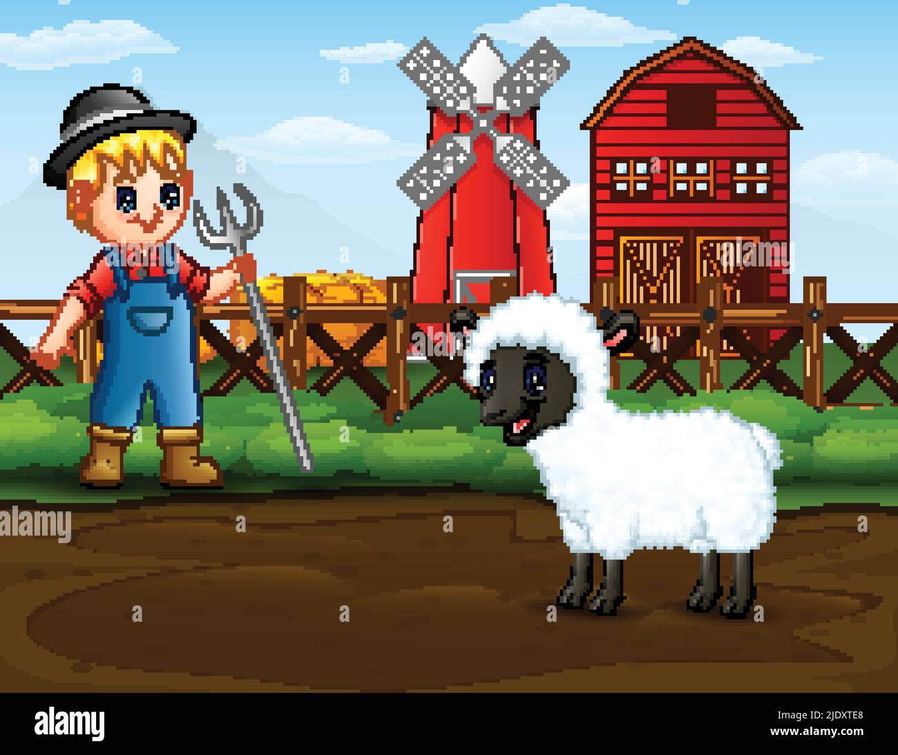 Cage of sheep Stock Vector Images - Alamy