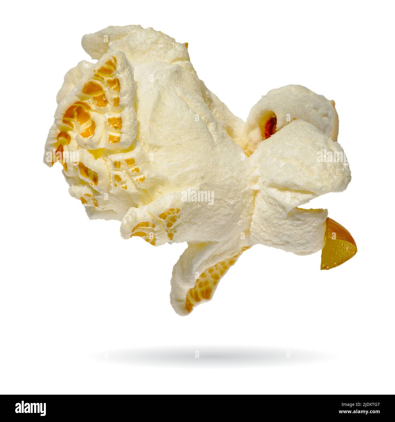 Popcorn isolated on white. macro shoot of popcorn Stock Photo - Alamy