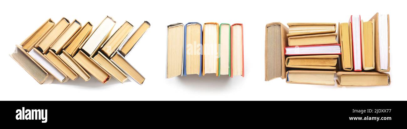 Set of many books on white background Stock Photo - Alamy