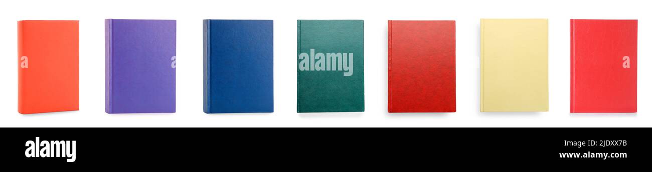Set of different books on white background Stock Photo - Alamy