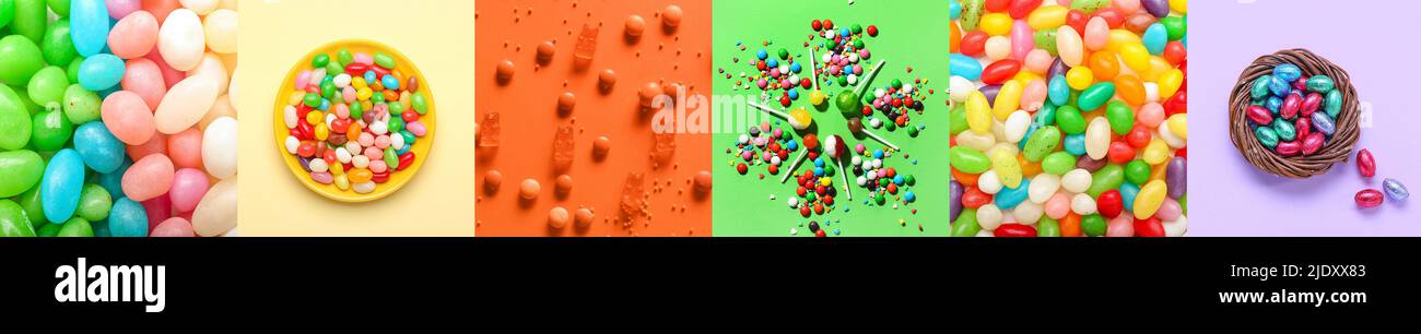 Collage with many different candies and sweets Stock Photo - Alamy