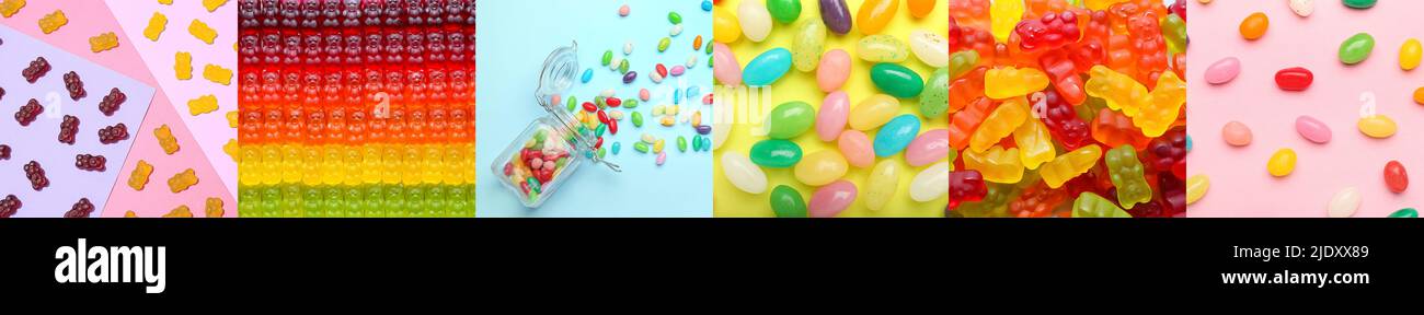 Collage with many different candies and sweets Stock Photo - Alamy