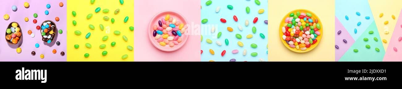 Collage with many different candies and sweets Stock Photo - Alamy