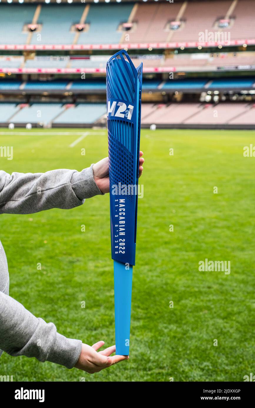 Melbourne, Australia. 20th June, 2022. Close up of a M21 Maccabi Games ...