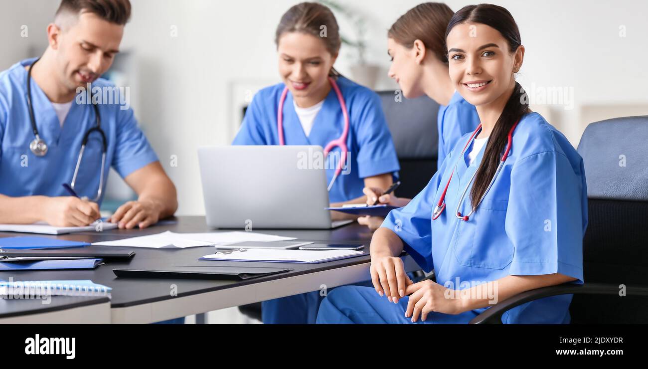 Group of students at medical university Stock Photo - Alamy
