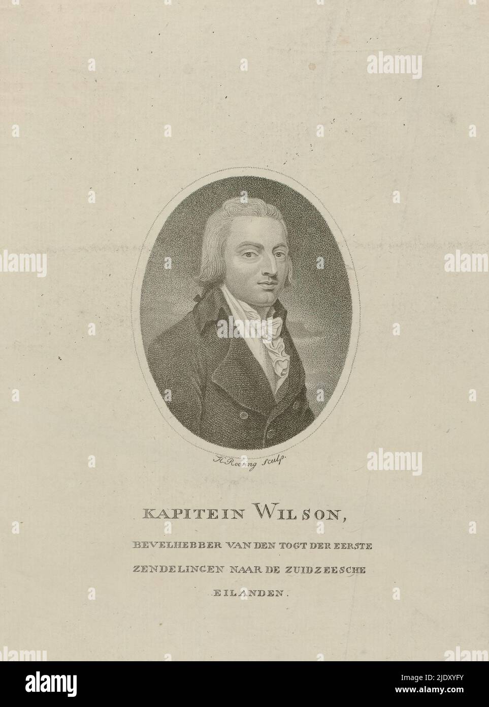 Portrait of Captain Wilson, Portrait of Captain Wilson in oval to right ...