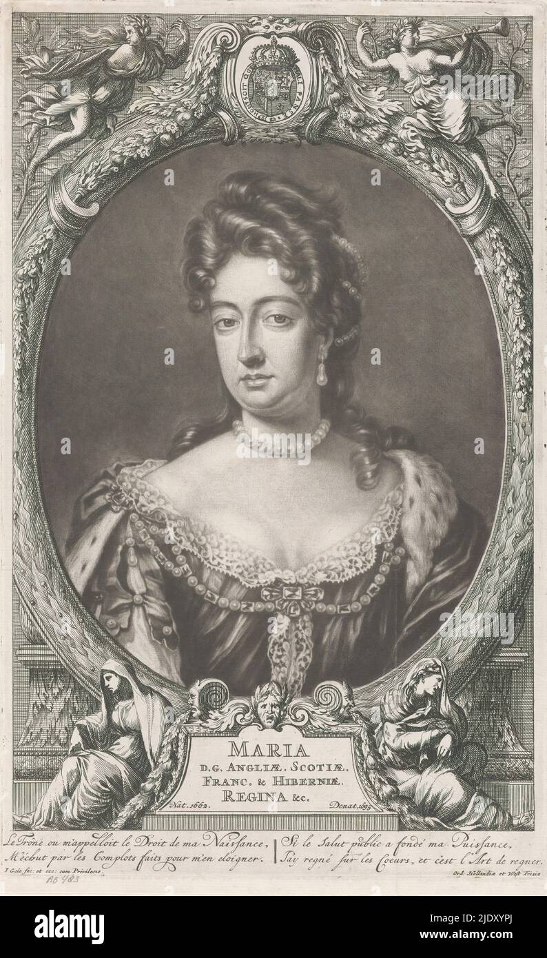 Portrait of Mary II Stuart, Queen of England and Scotland, Bust of Mary ...