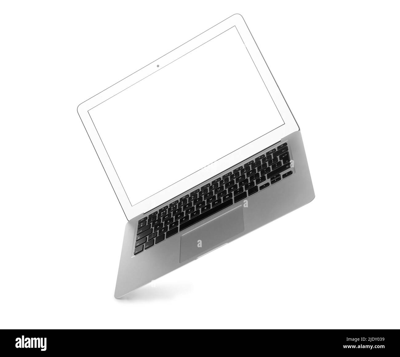 Open laptop on white background Stock Photo - Alamy