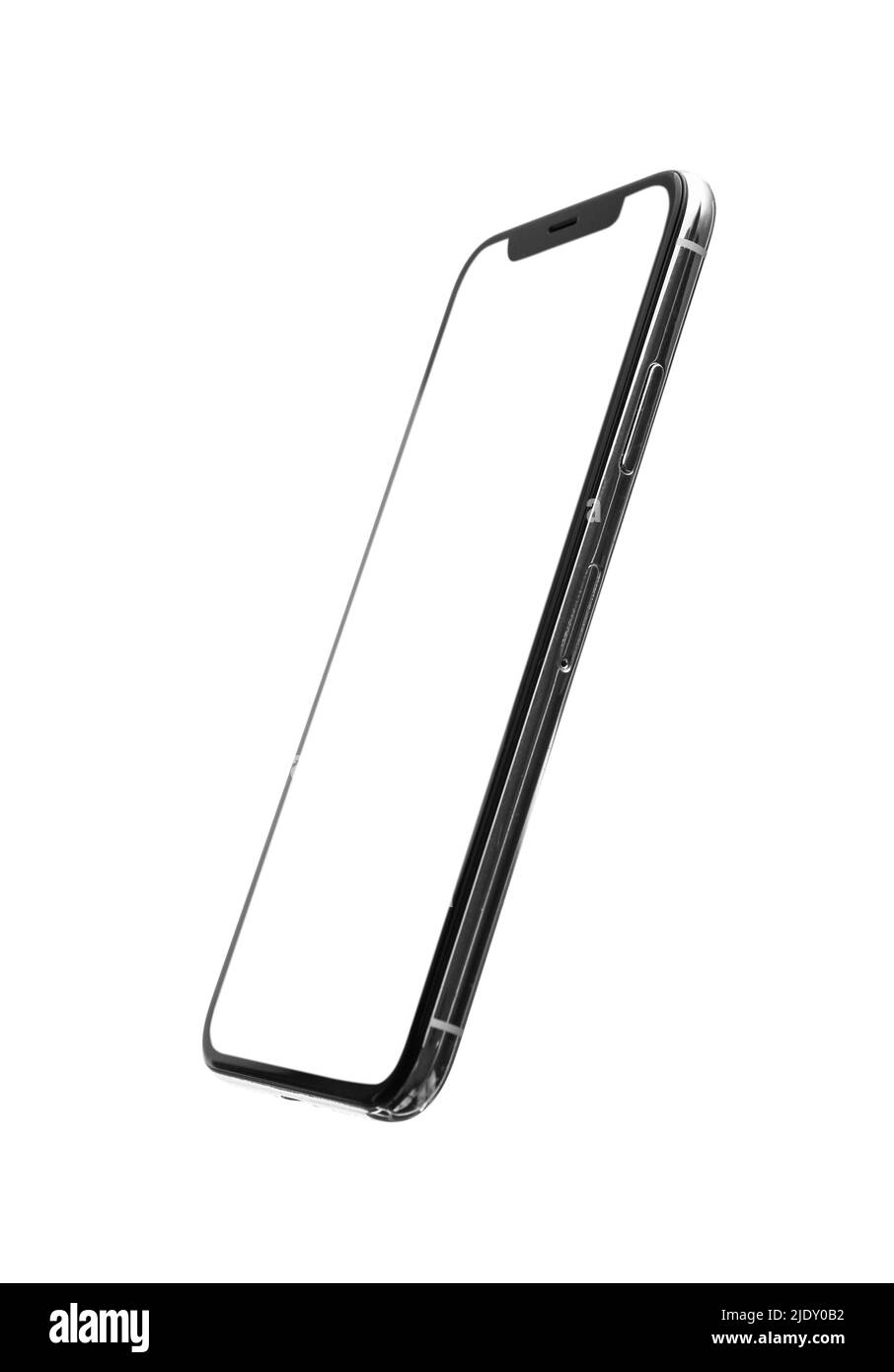 Modern smartphone on white background Stock Photo - Alamy