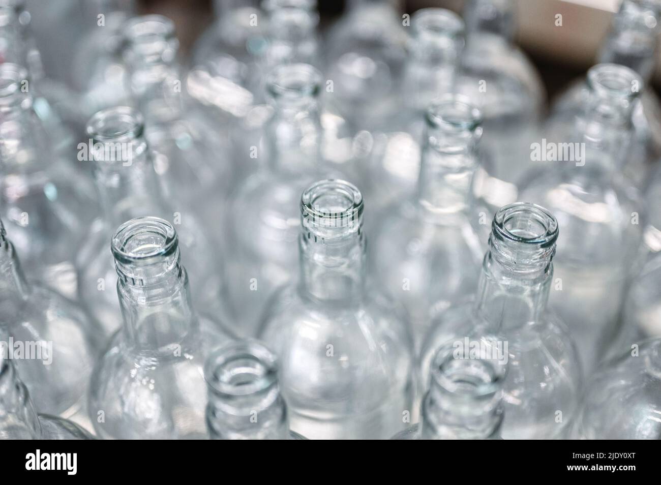 Group glass bottles on table hi-res stock photography and images - Alamy