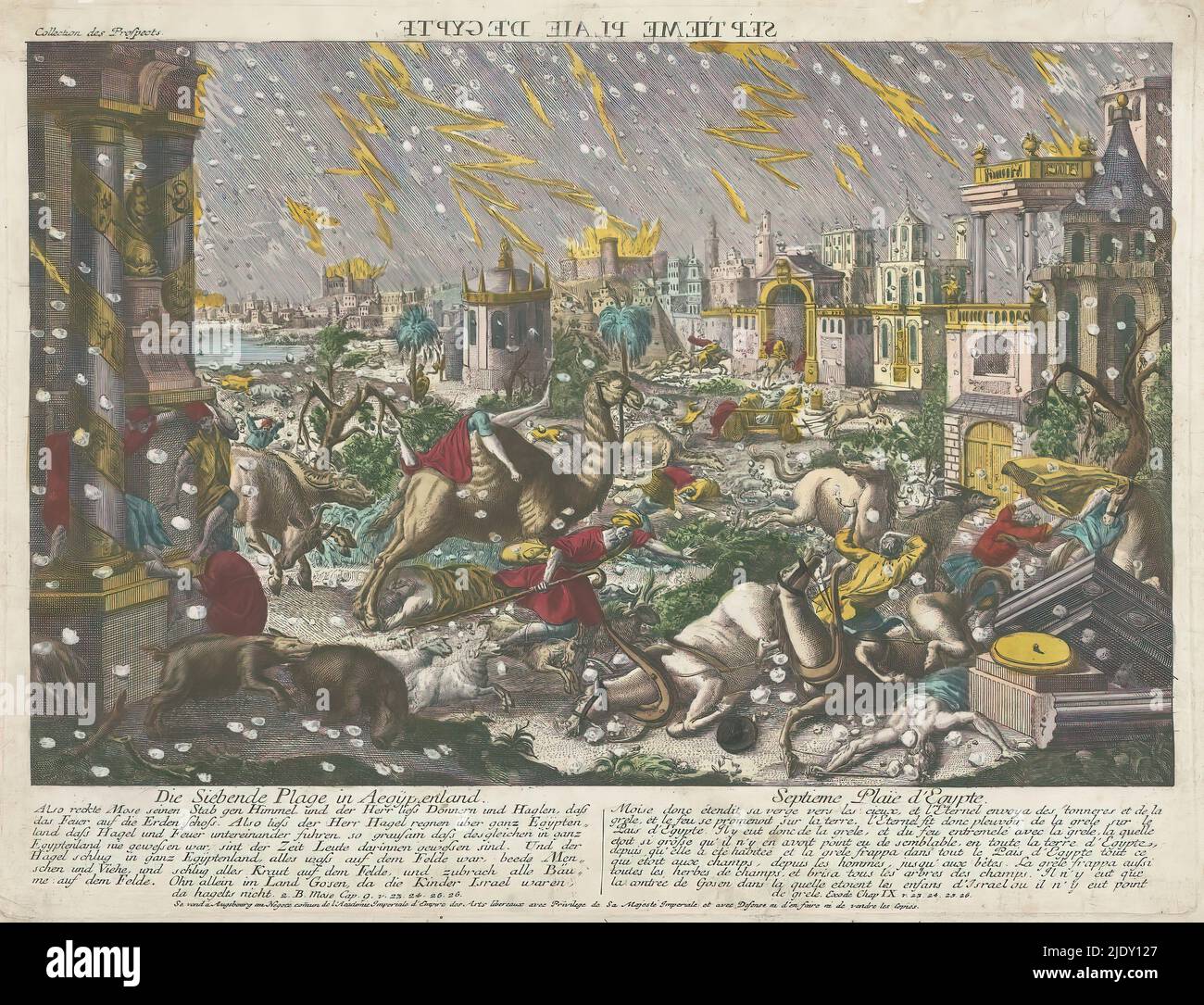 The seventh plague so there was hail hi-res stock photography and ...