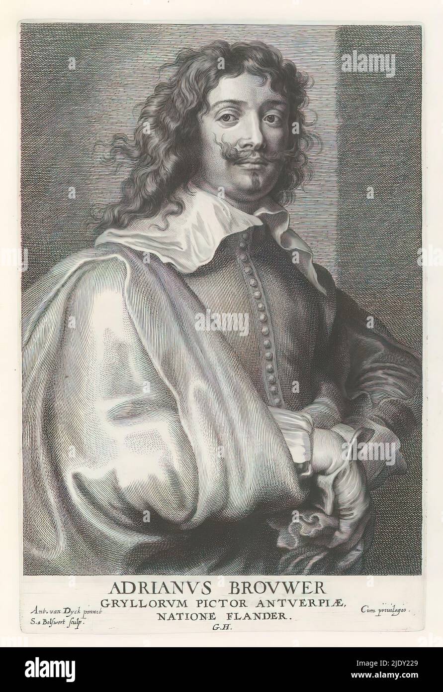 Portrait of the painter Adriaen Brouwer, Icones Principum Vivorum ...