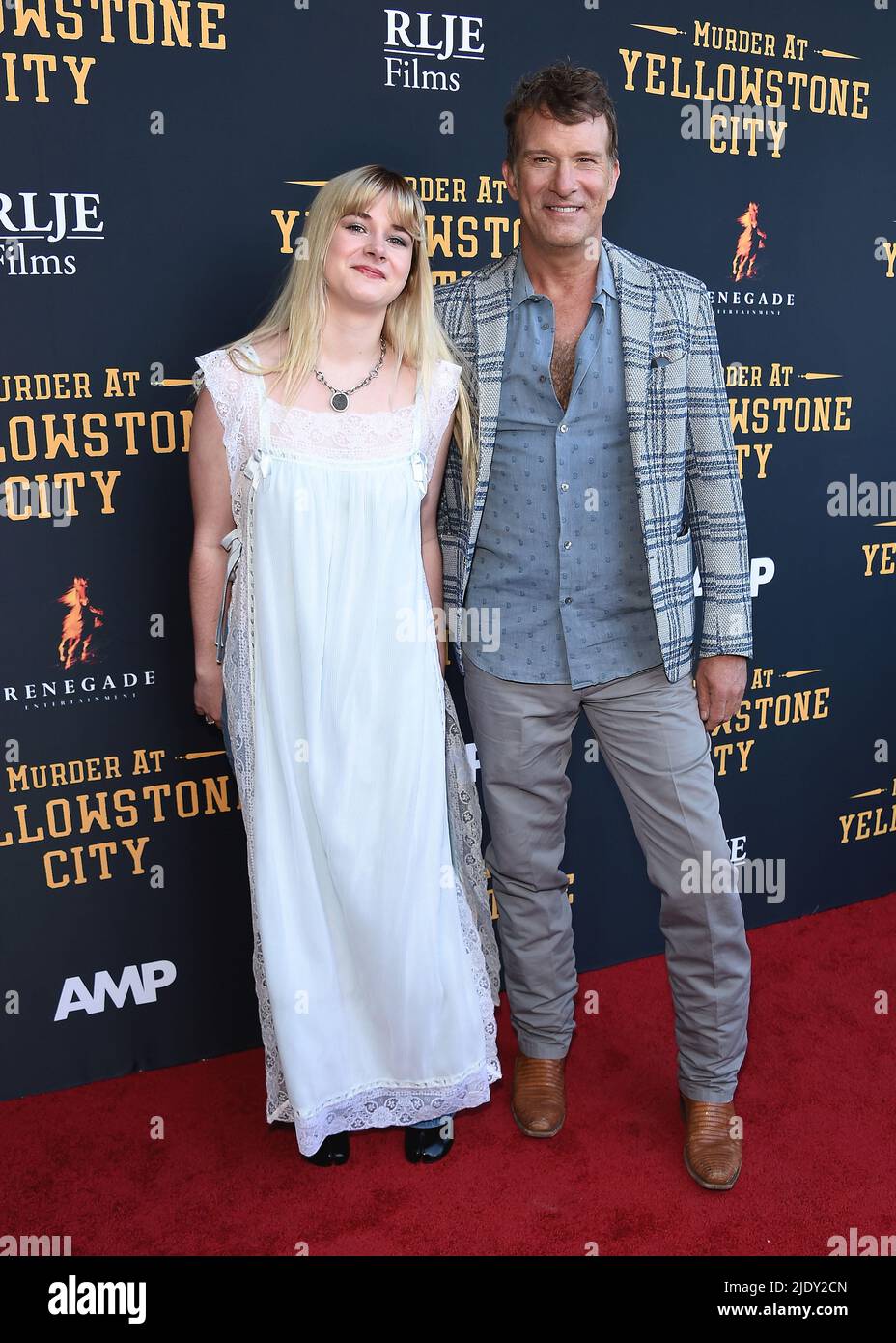 Los Angeles, CA, June 23, 2022. Harlow Jane and Thomas Jane walking on ...