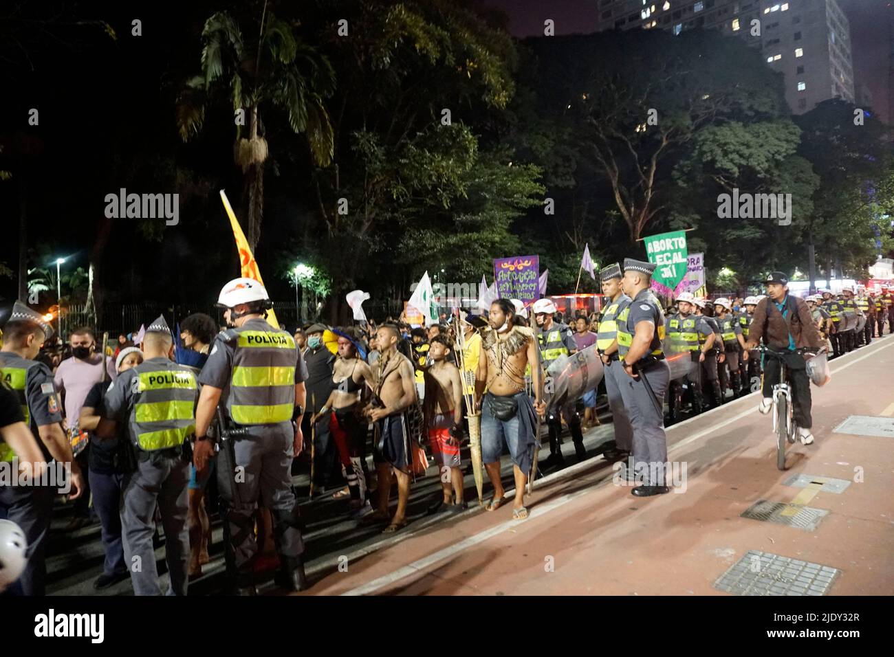June 23, 2022: Brazilian indigenous people protest for the demarcation ...
