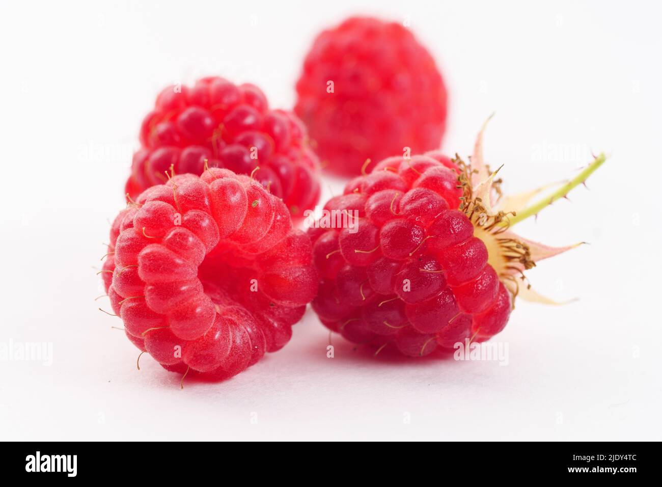 Raspberry with leaves. Raspberry isolated on white background Stock ...