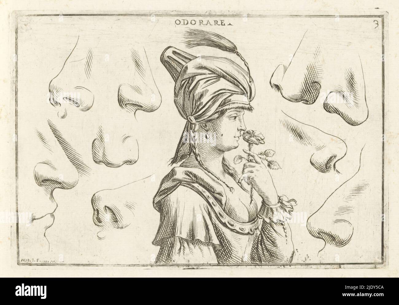 Smell, Odorare (title on object), Sense of Smell. Print numbered 3 in ...