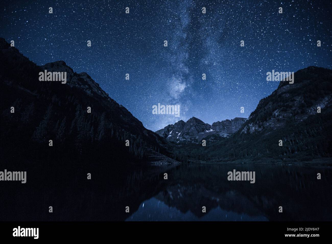 Maroon Bells Aspen Colorado - Milky Way Night Photography Stock Photo ...