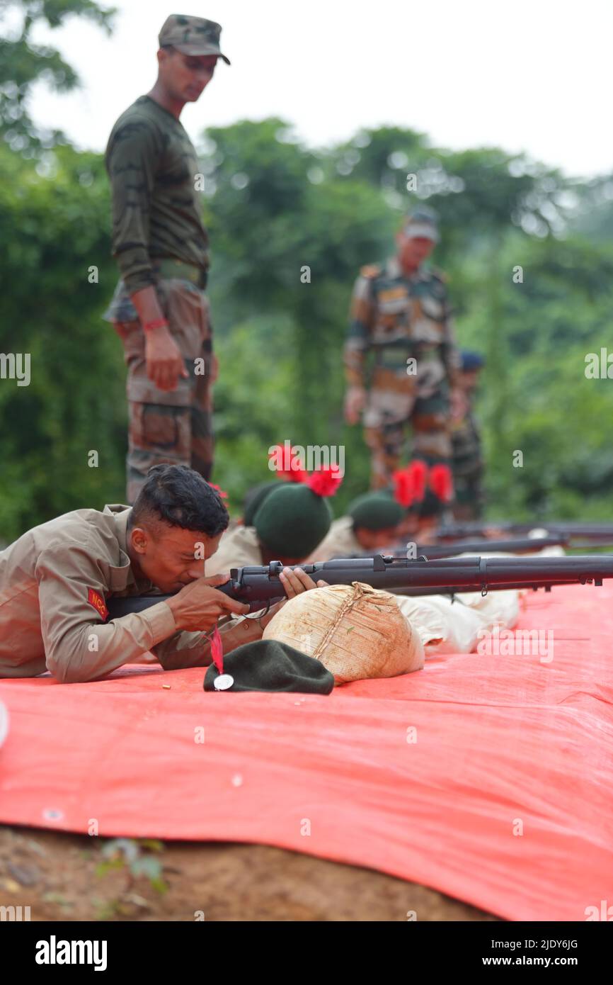 The NCC cadets (National cadets Corps) perform drills during a combined ...