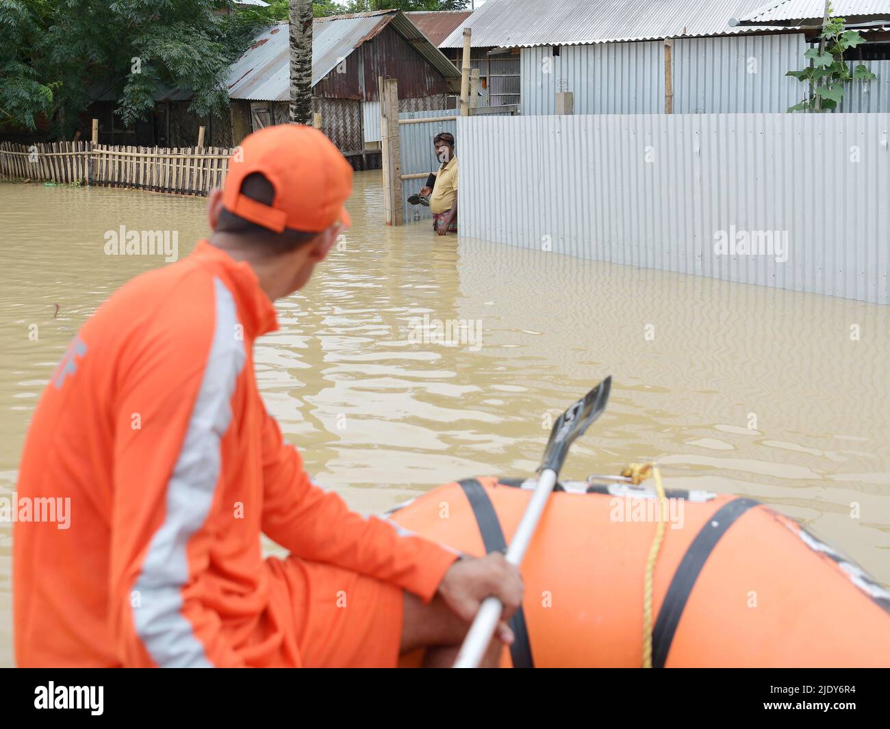 People are waiting at their homes to get rescued by the NDRF (National ...