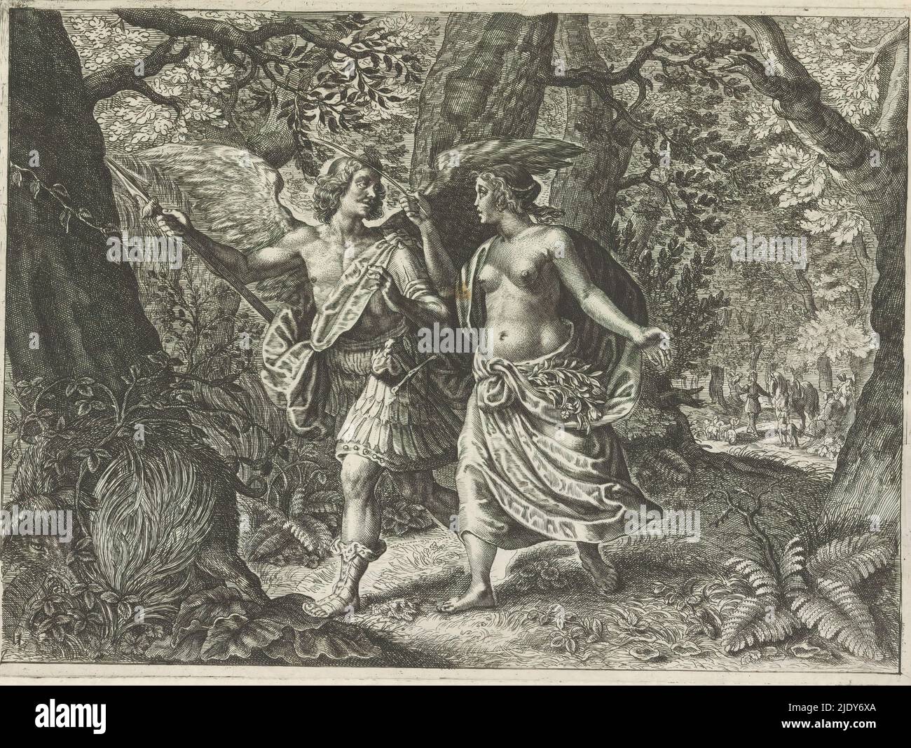 Circe turns Picus into a woodpecker, Metamorphoses of Ovid (series ...