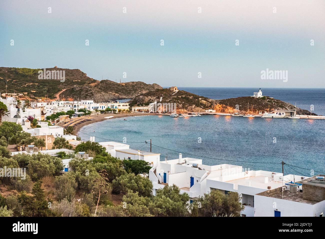 Beautiful sunset view over Kapsali beach in Kythera island, Greece ...