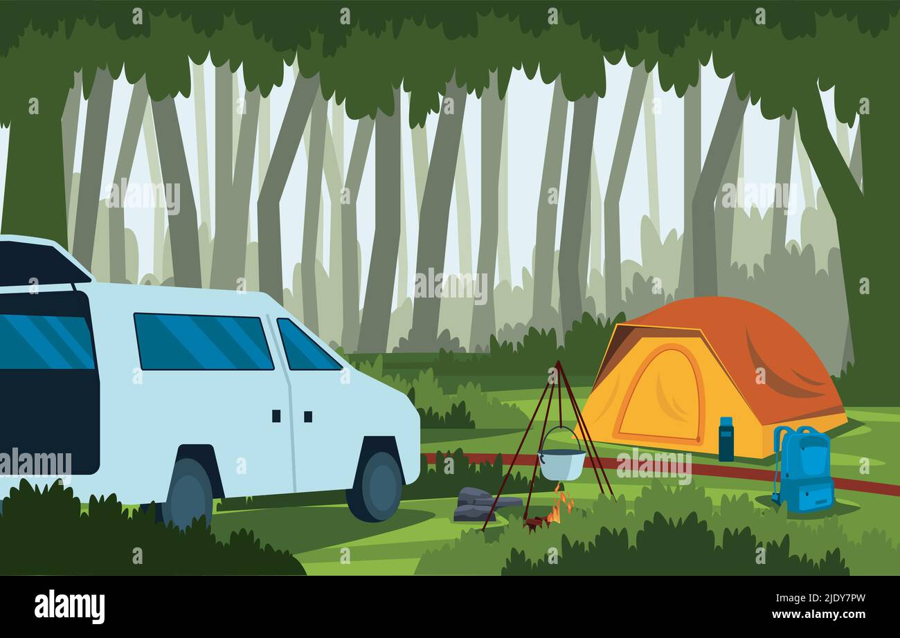 Summer adventure illustration hi-res stock photography and images - Alamy