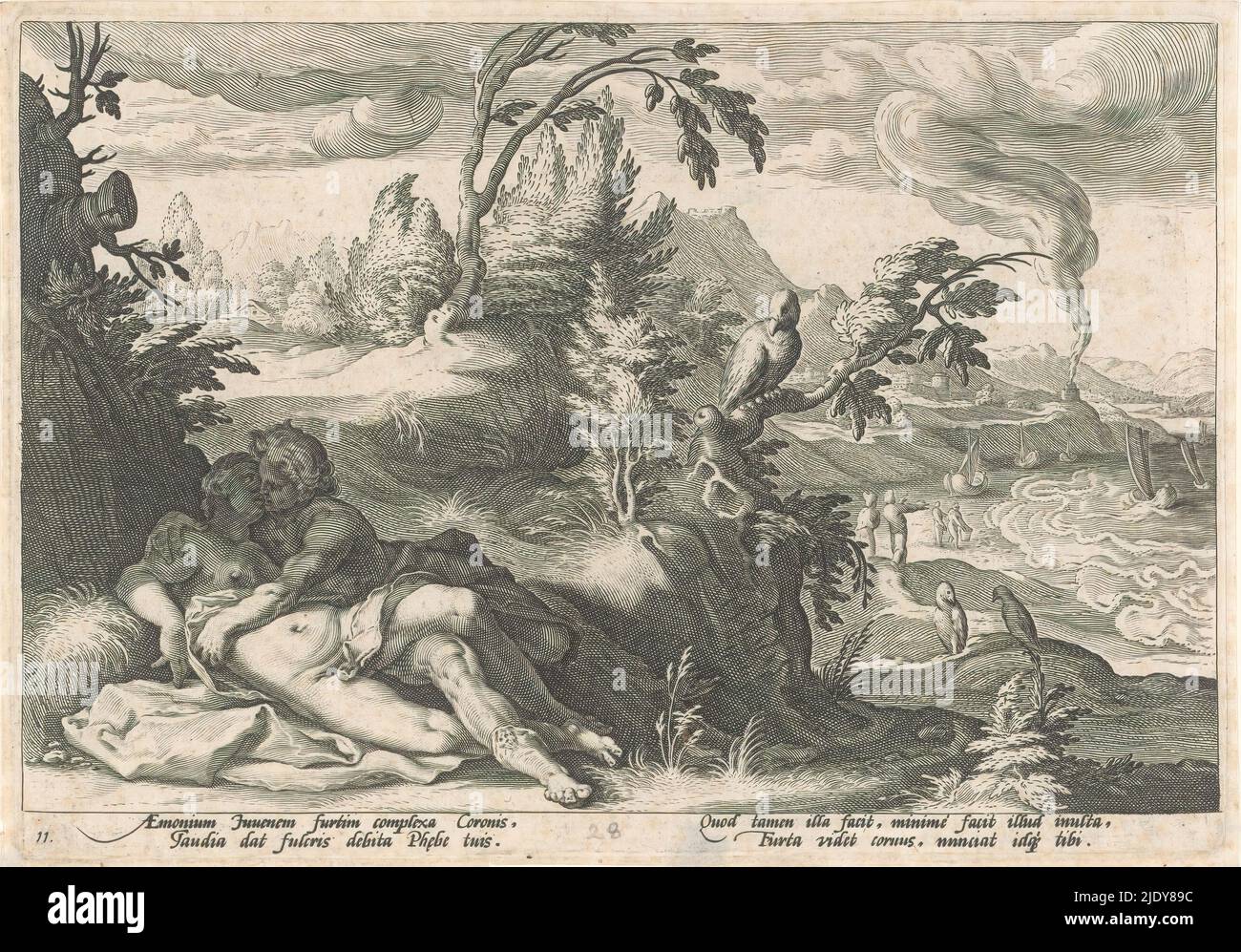 Apollo and Coronis, Metamorphoses of Ovid (series title), Apollo kisses ...