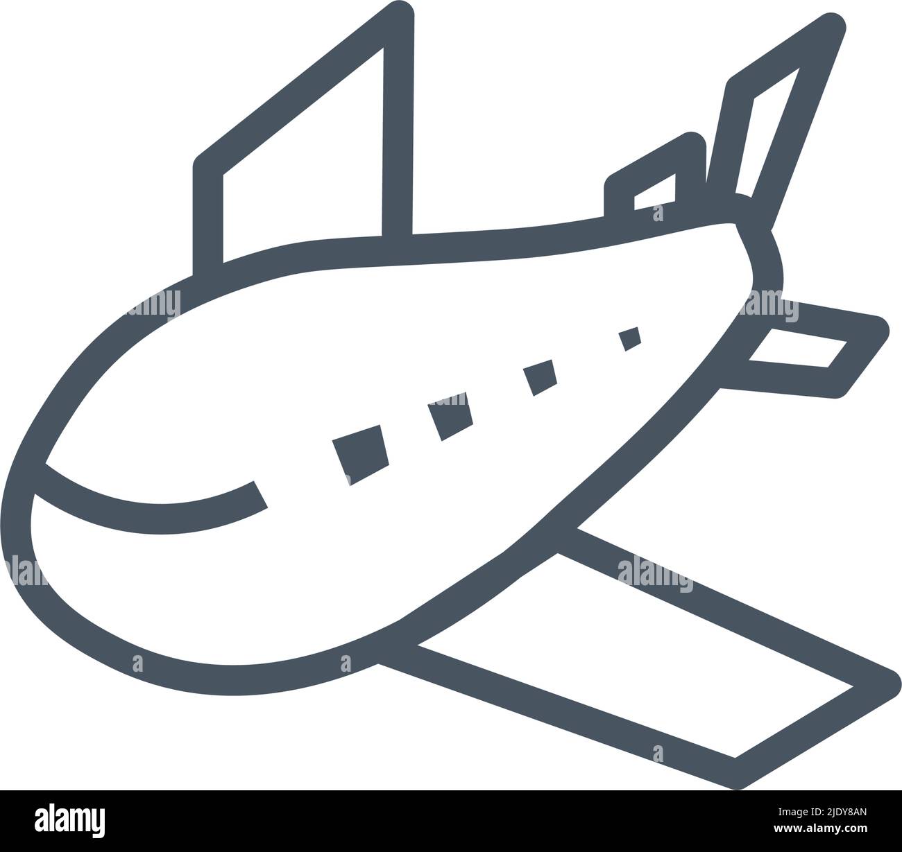 Airplane icon in flight. Aircraft. Editable vector Stock Vector Image ...