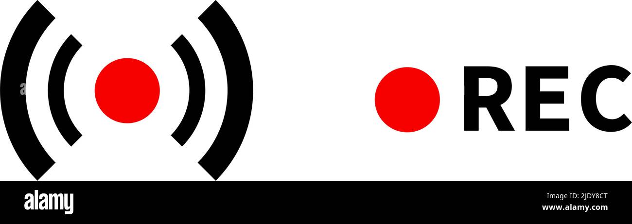 Live streaming icon and REC icon. Editable vector Stock Vector Image ...