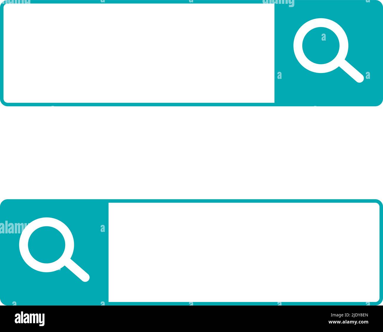A set of icons for a search bar with a magnifying glass search button ...