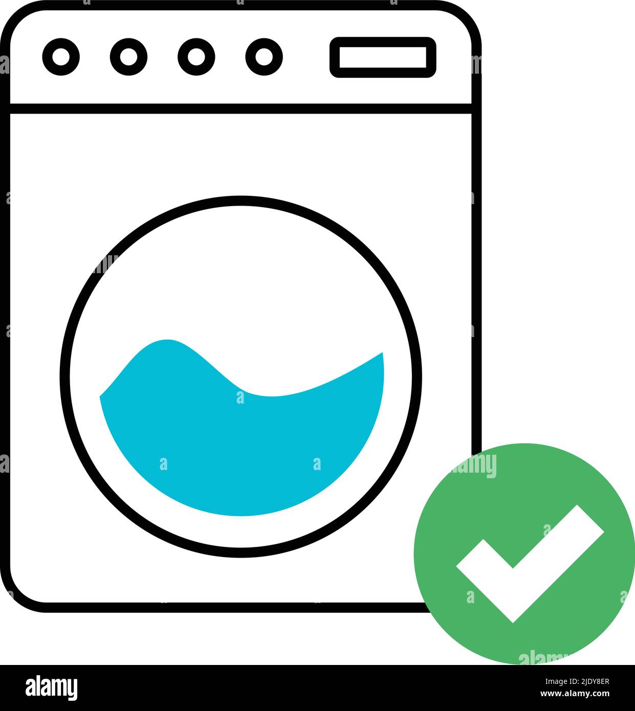 Washing machine and check mark icon. Editable vector Stock Vector Image ...