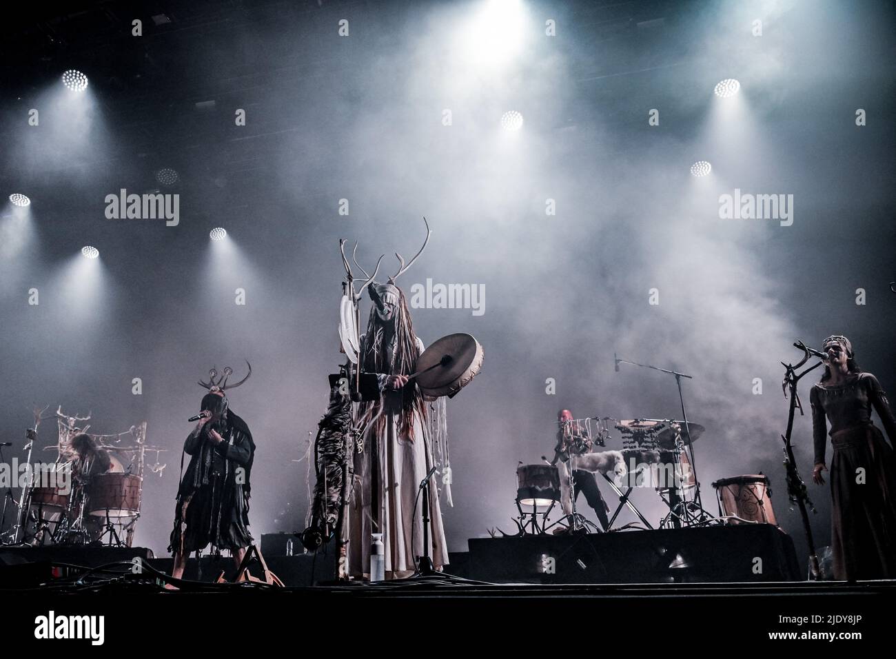 Clisson, France on June 24, 2022. Heilung performing live during day 8 ...