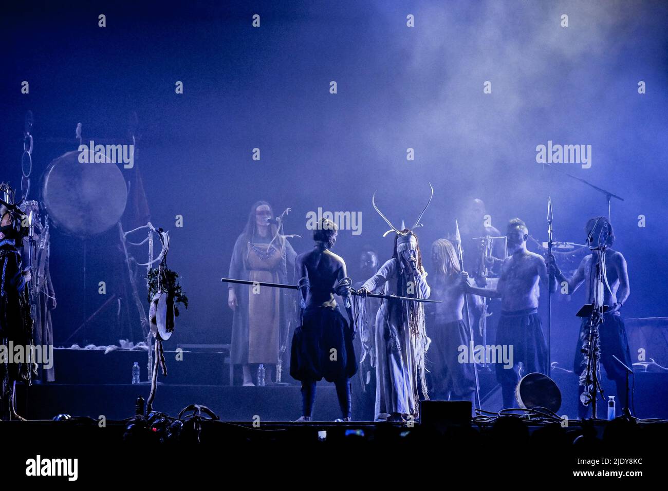 Clisson, France on June 24, 2022. Heilung performing live during day 8 ...