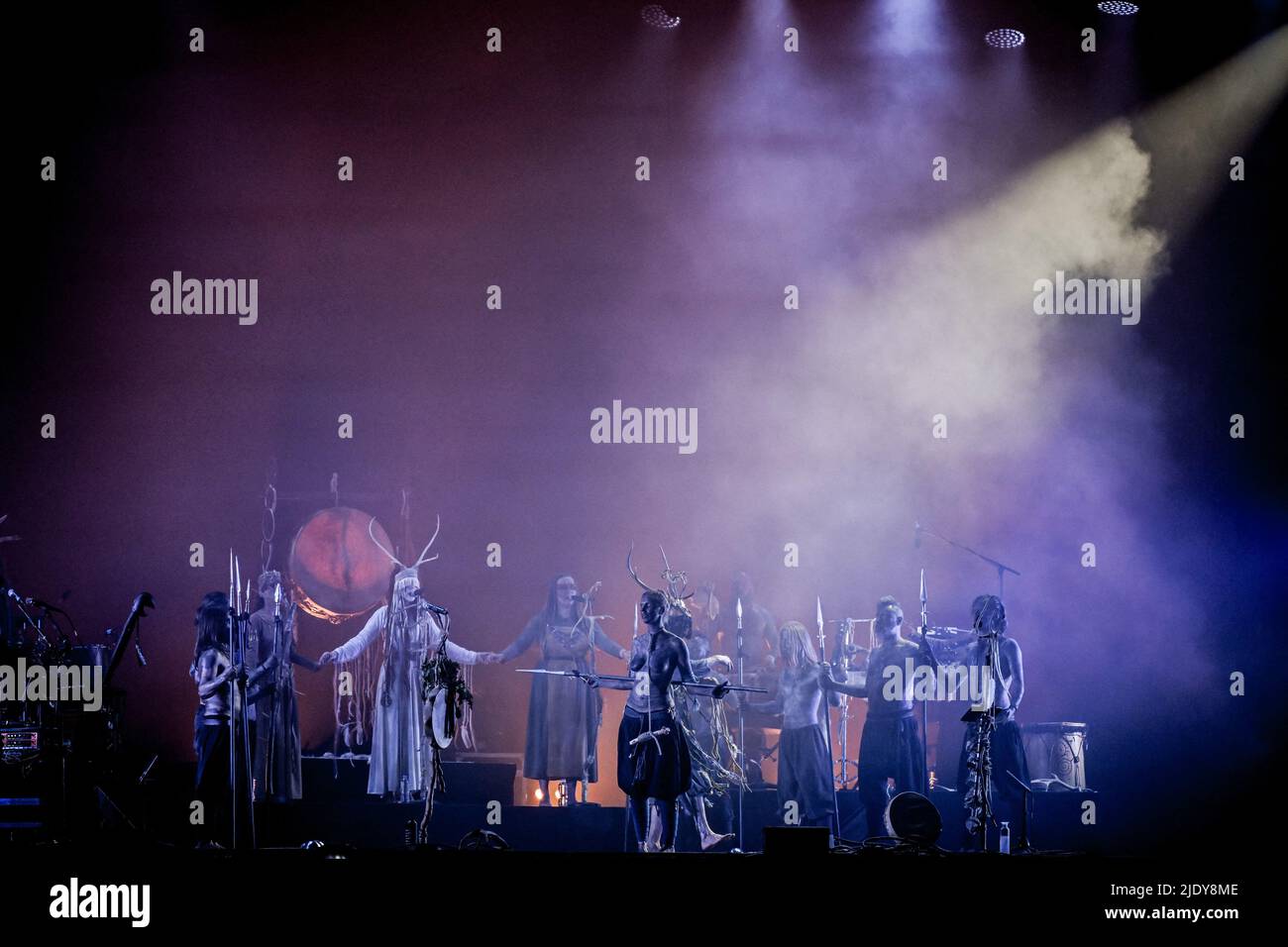 Clisson, France on June 24, 2022. Heilung performing live during day 8 ...