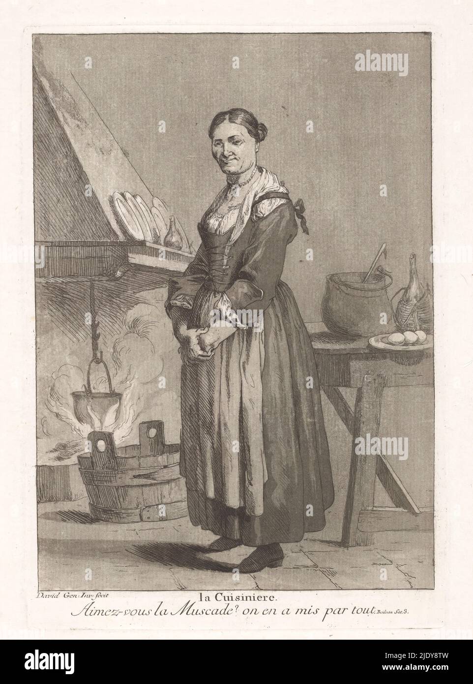 The Kitchen Maid, La Cuisiniere (title on object), Divers Portraits ...