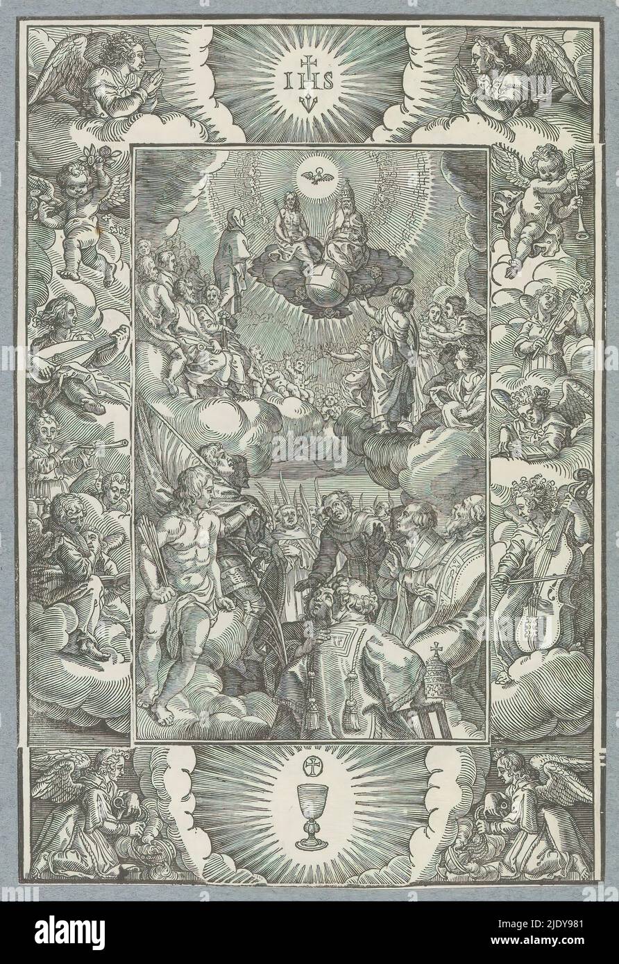 All Saints, Around the enthroned Trinity of Christ, God and the Holy ...