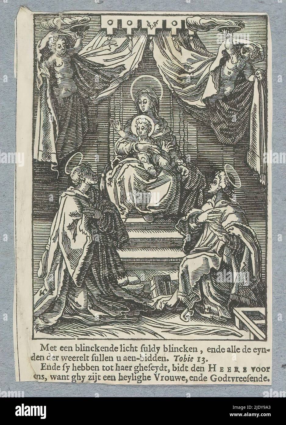 enthroned Mary with the Christ Child and St. Stephen and St. Lawrence ...