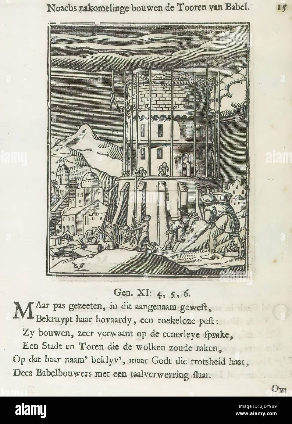 Building the tower of Babel, Noah's descendants build the tower of ...