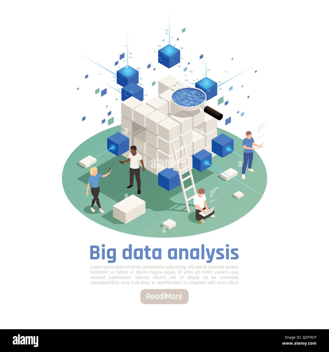 Big data analysis tools technology circular isometric symbolic ...