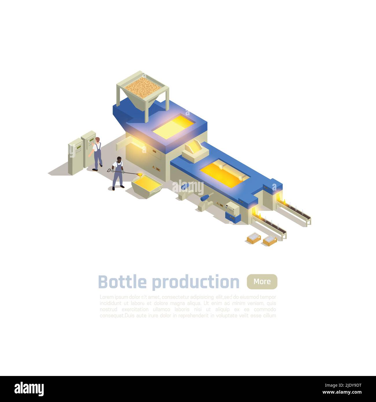 Glass container factory hot end automated production line operators ...
