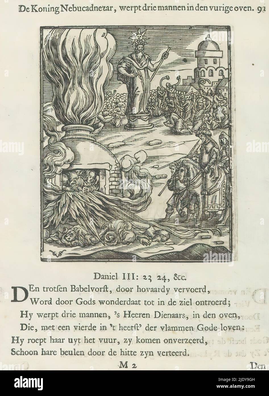 Men in the furnace of fire, The king Nebucadnezzar, casts three men ...
