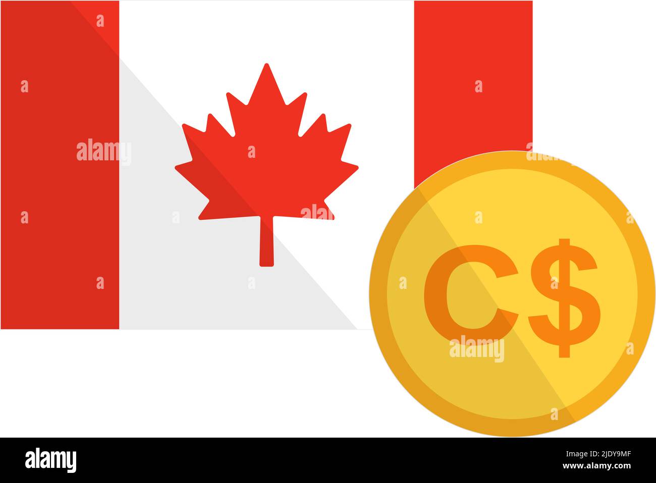 Canadian flag and Canadian dollar icon set. Editable vector Stock ...