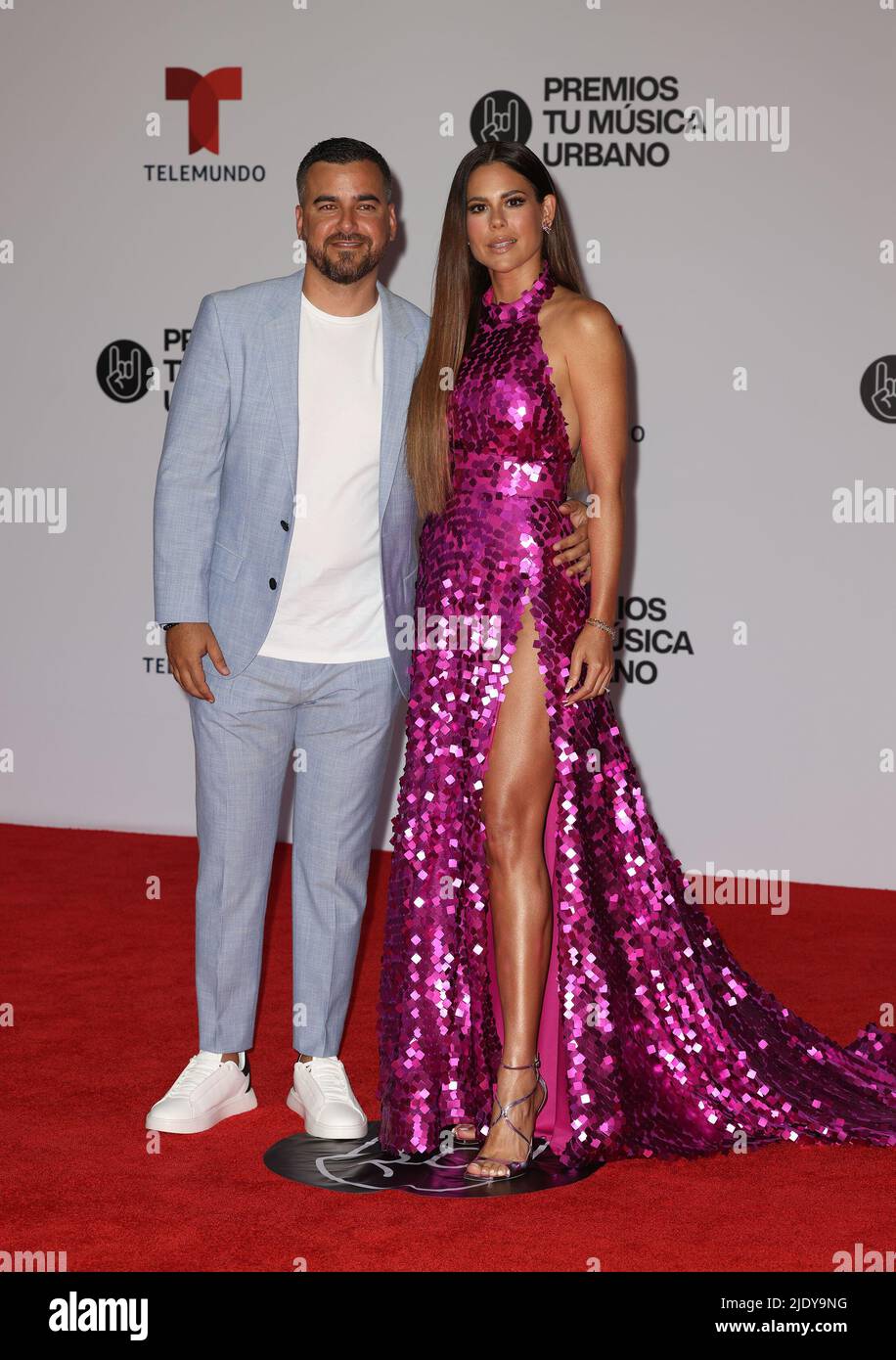 SAN JUAN, PUERTO RICO - JUNE 23: Gil Marie Lopez (R) attends Premios Tu ...