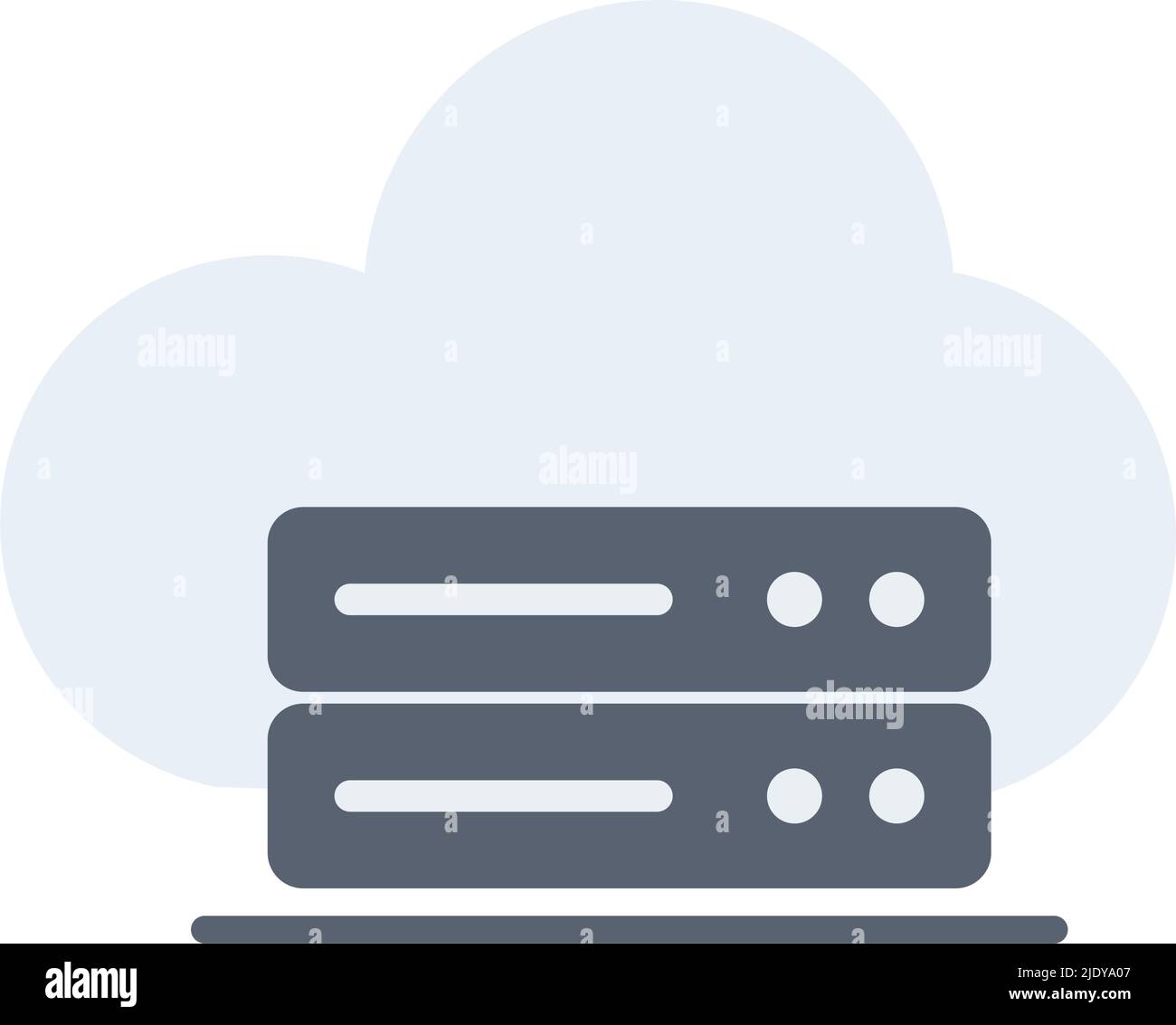 Cloud server icon. Web hosting. Server rack and cloud. Editable vector ...