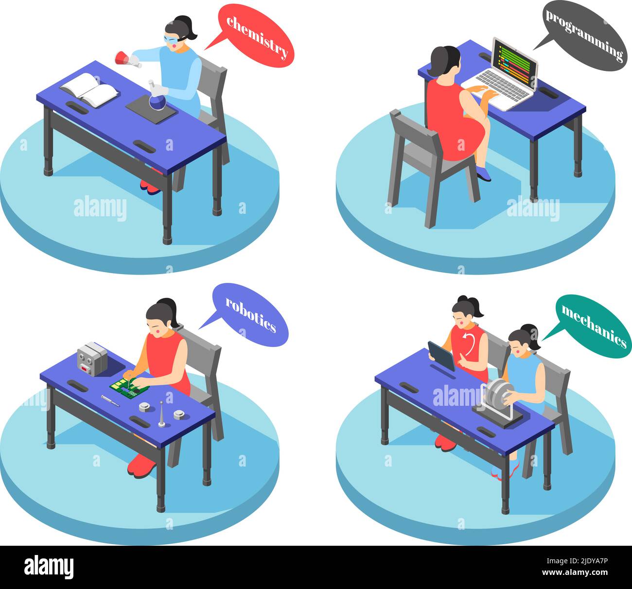 Children learning computer skills Stock Vector Images - Alamy