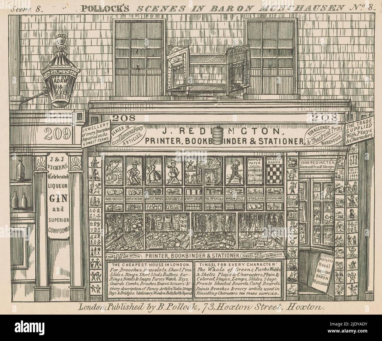 Window display of print seller and publisher John Redington in London ...