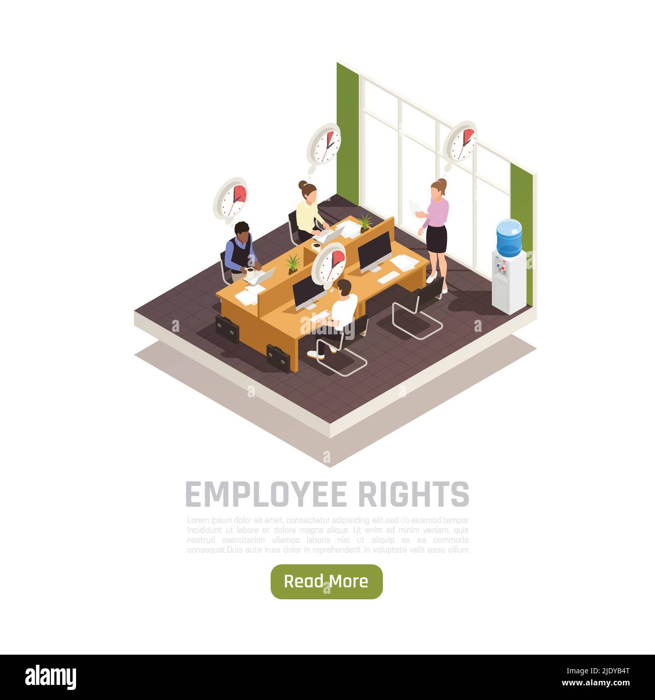 Trade labor union representative checking employees working time ...