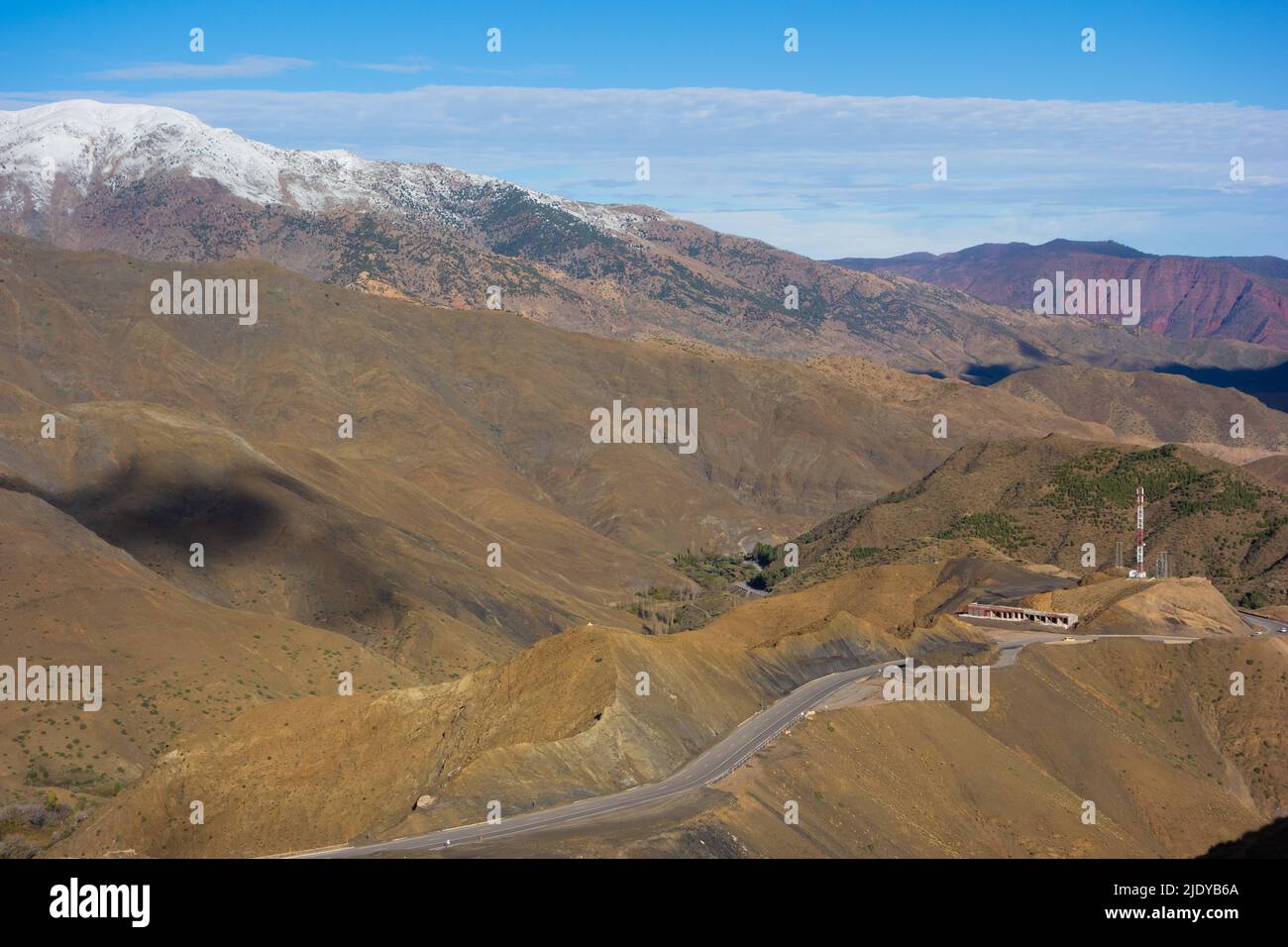 snow capped barren mountains in the High Atlas mountains Stock Photo ...