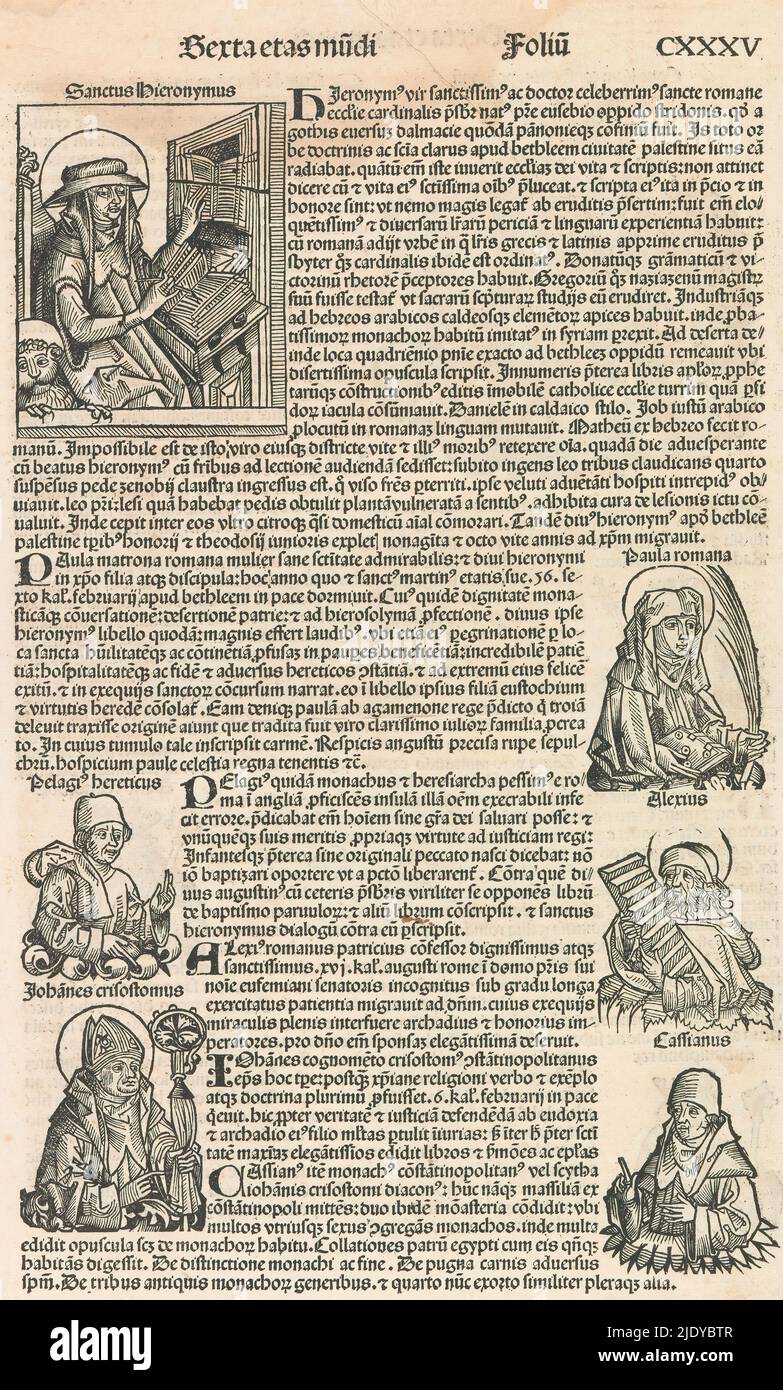 Page from the Nuremberg Chronicle of Schedel, folio 135r, Page from the ...